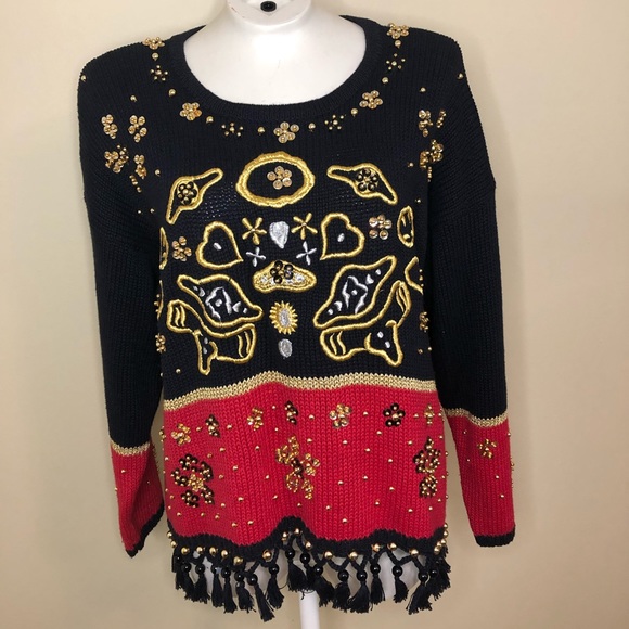 Express Tricot | Sweaters | Vintage Embellished Oversized Sweater ...